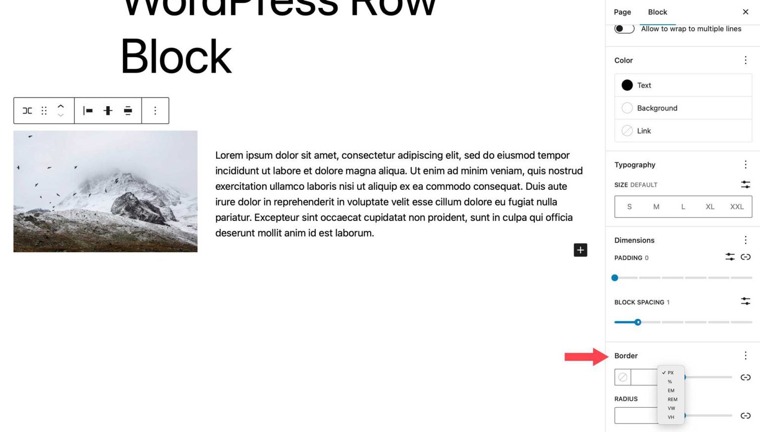 How to Use the WordPress Row Block