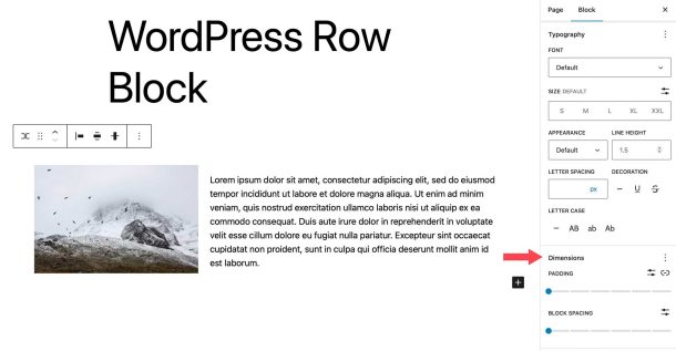 How to Use the WordPress Row Block