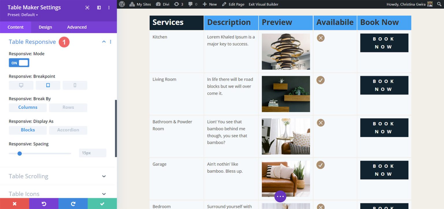 Divi Plugin Highlight: Table Maker