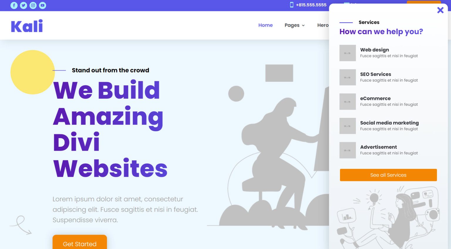 Divi Product Highlight: Kali Multi-Purpose Divi Child Theme