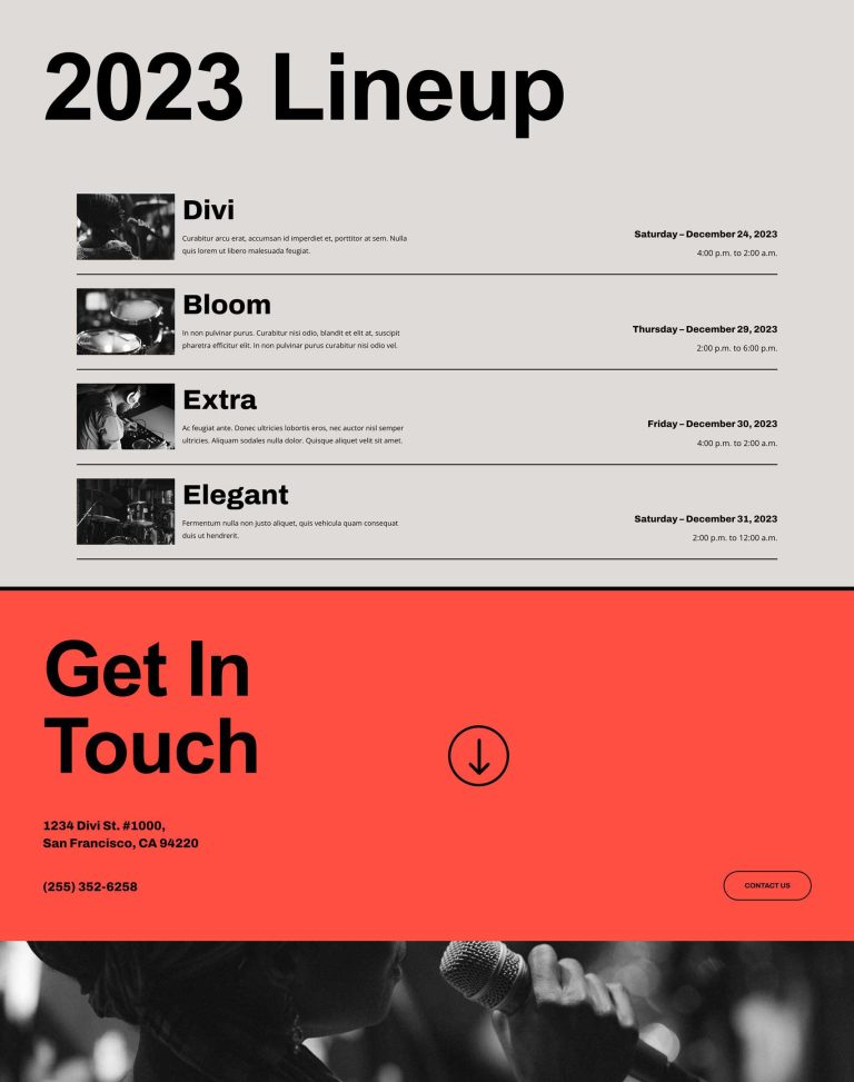 Get a Free Music Venue Layout Pack for Divi
