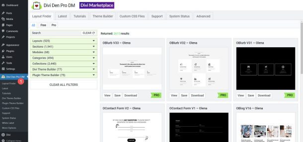 Divi Product Highlight: Divi Den Pro – Layout Library