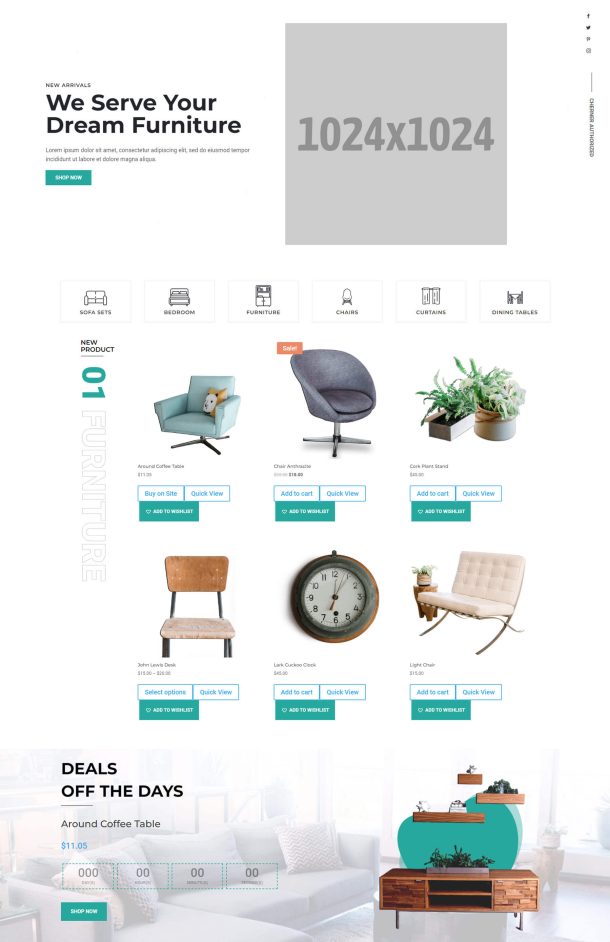Divi Product Highlight: Furniture Shop Divi WooCommerce Theme