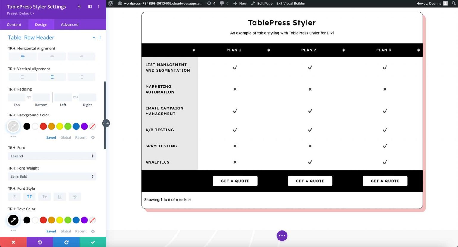 Divi Product Highlight: TablePress Styler