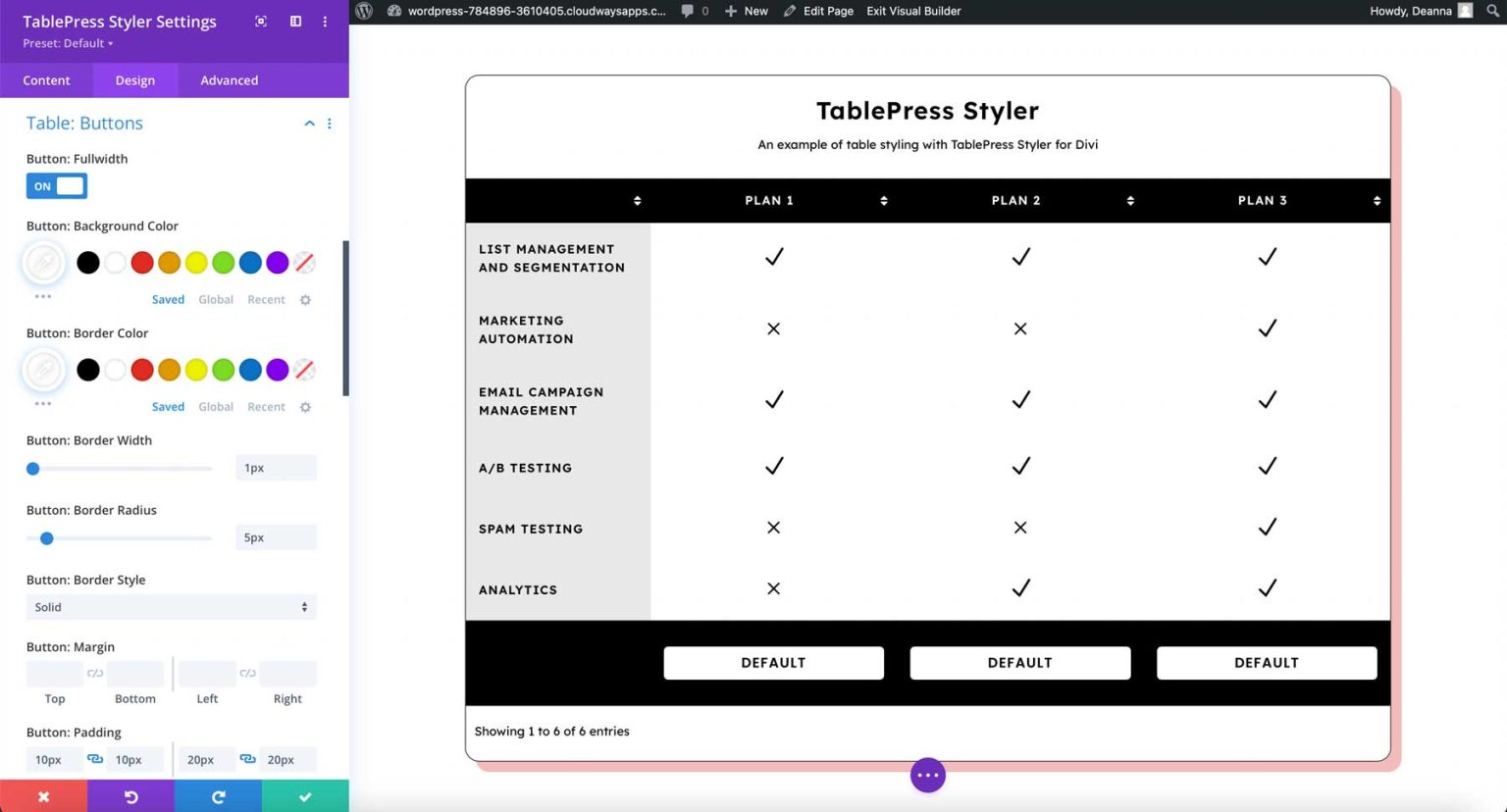 Divi Product Highlight: TablePress Styler
