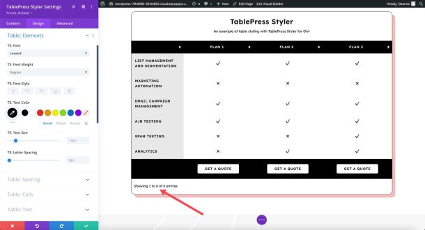Divi Product Highlight: TablePress Styler