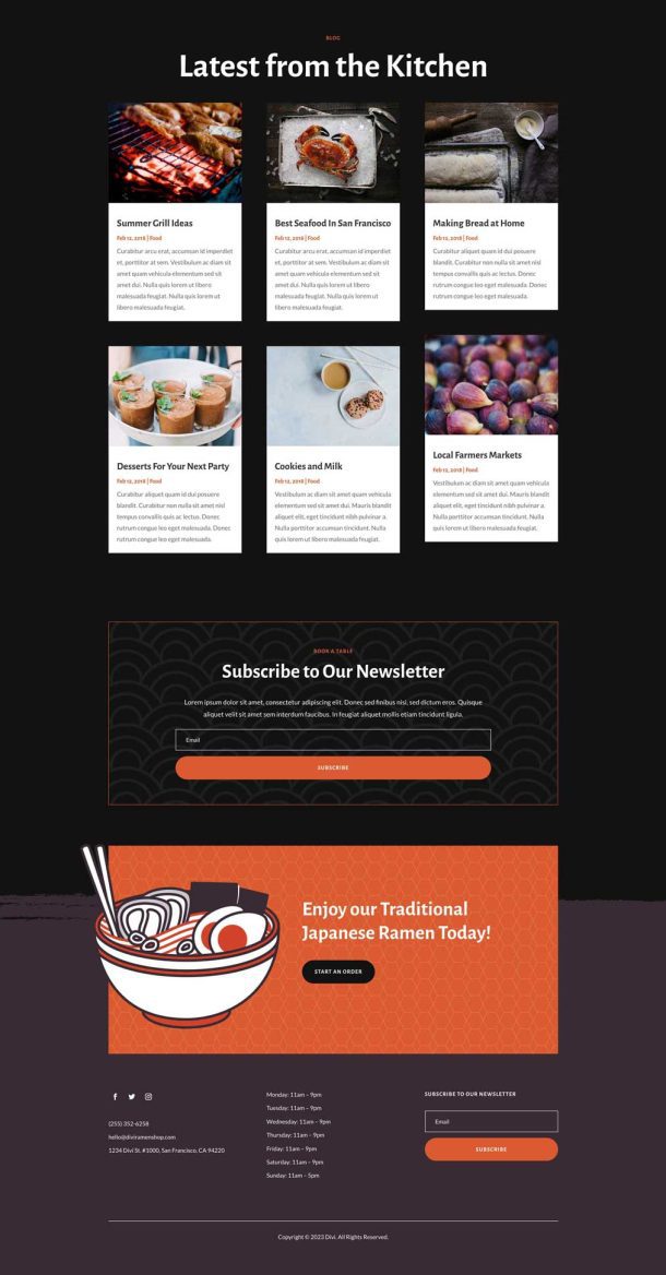 Get a Free Ramen Shop Layout Pack for Divi