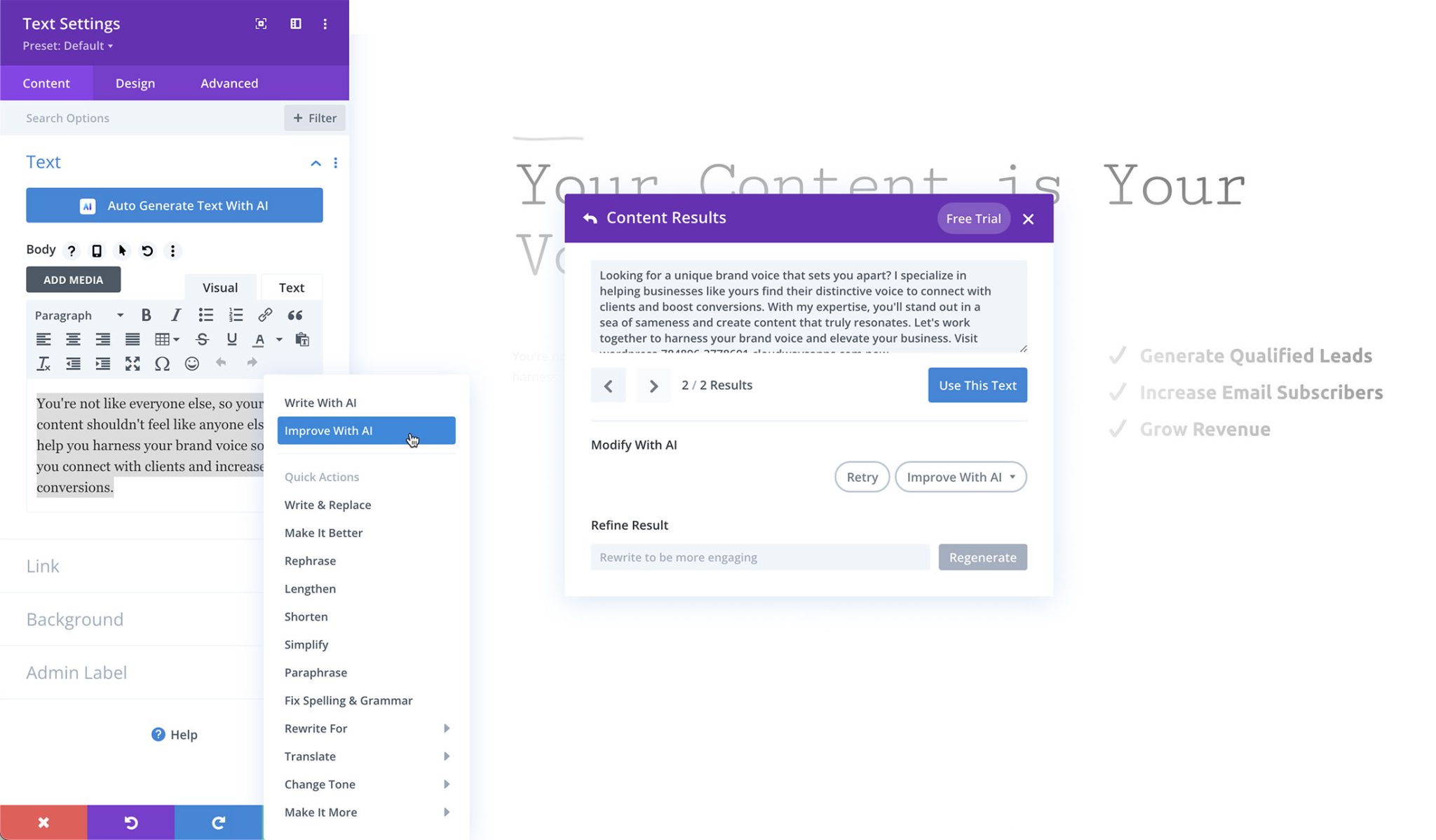 How to Transform A Divi Layout Using Divi AI