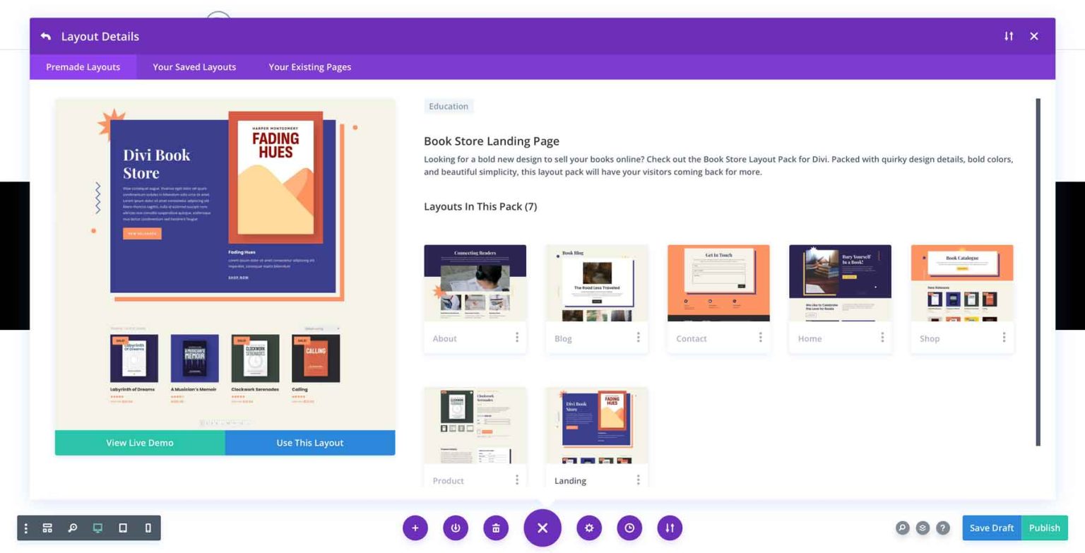 Get a Free Book Store Layout Pack for Divi