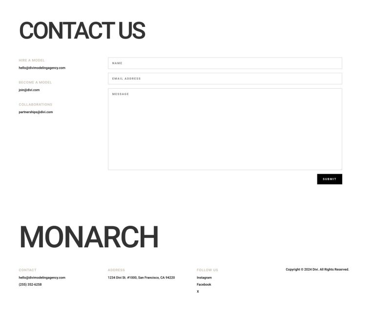 Get a Free Modeling Agency Layout Pack for Divi