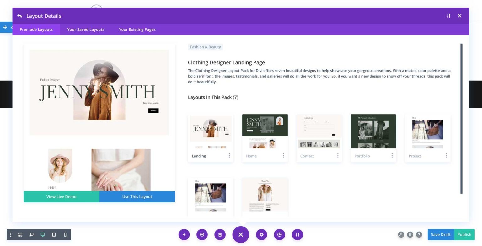 Get a Free Clothing Designer Layout Pack for Divi