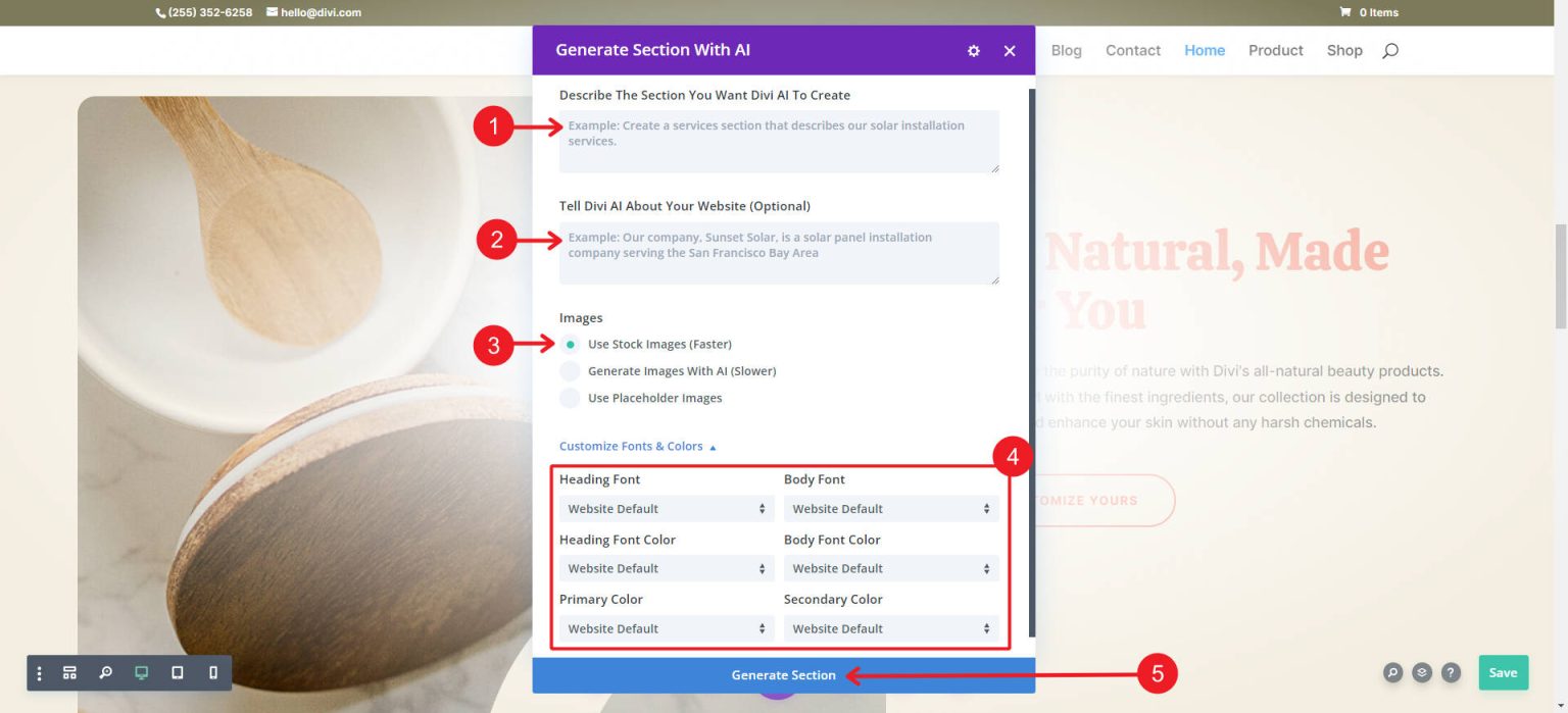 How to Use Divi's New AI Section Generator
