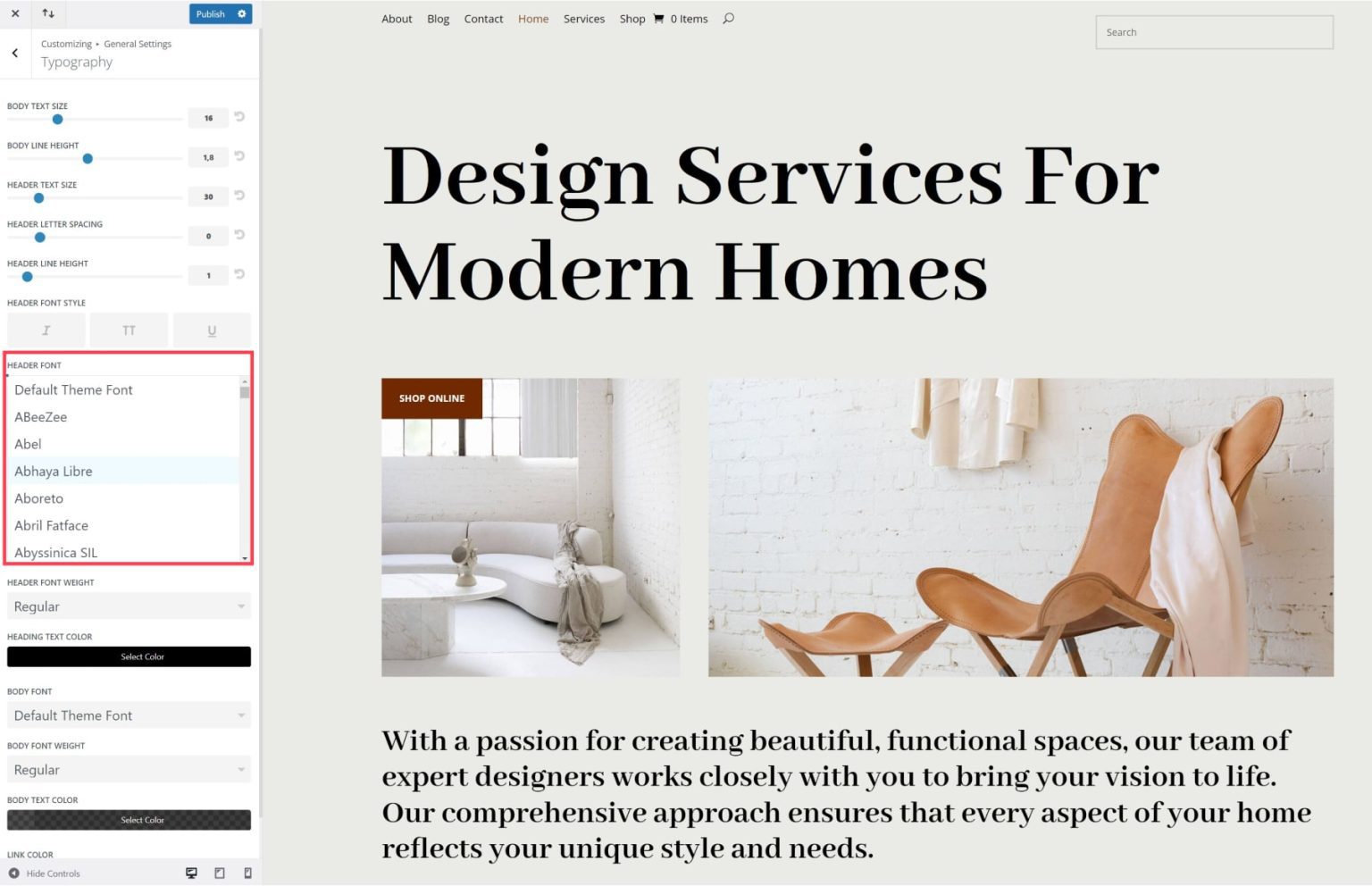 New Divi Starter Site for Interior (Quick Install)