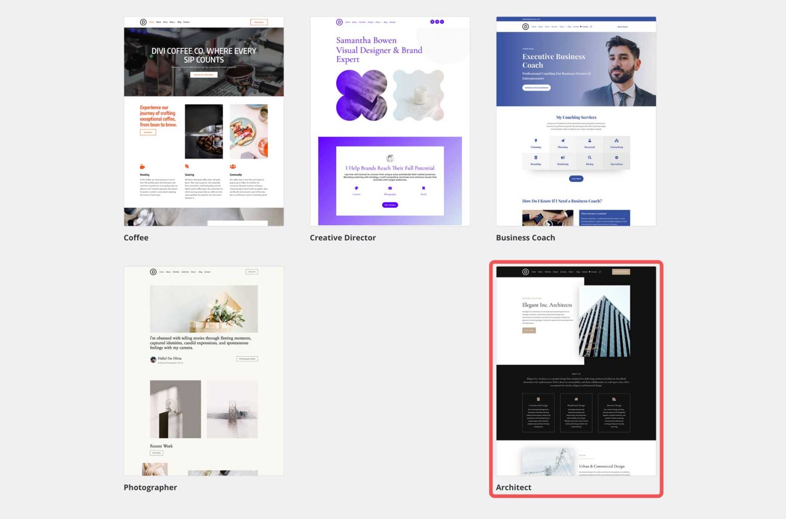 New Divi Starter Site for Architects (Quick Install)
