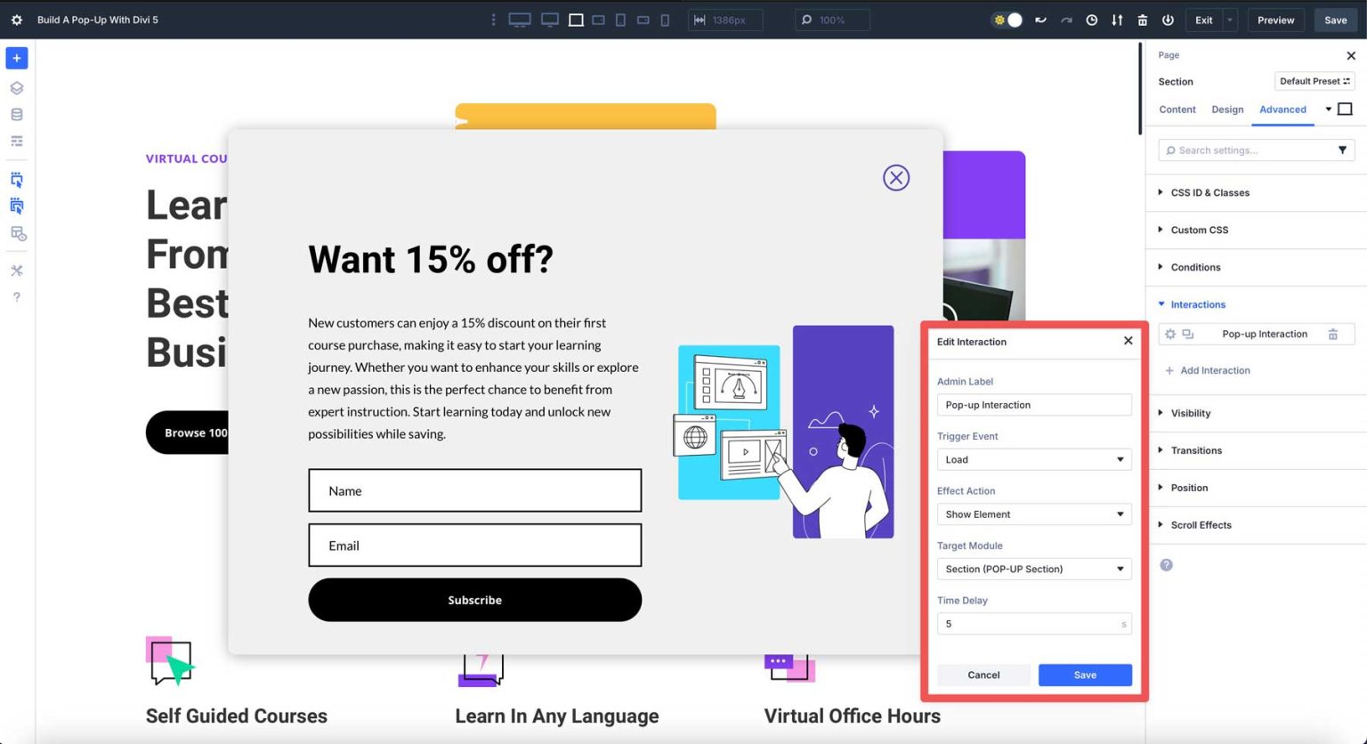 How To Build A Pop-Up With Divi 5's Interactions (Free Download)