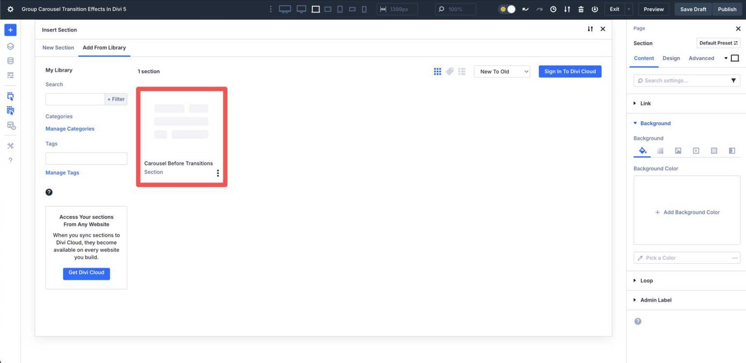 How To Master Group Carousel Transition Effects In Divi 5