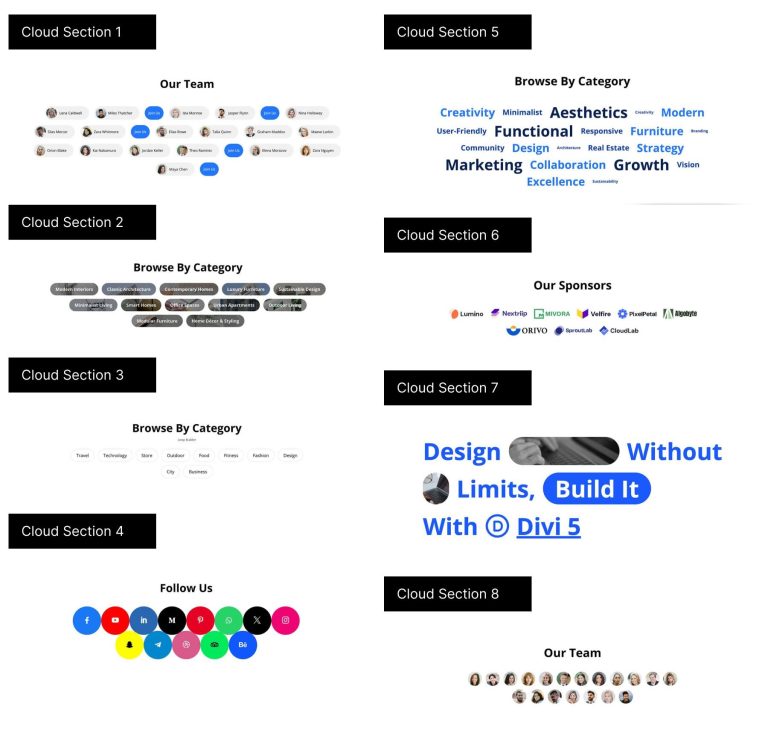 8 Cloud Sections For Divi 5 (Free Download)