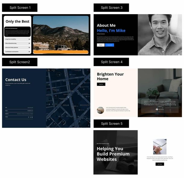 5 Split Screen Designs For Divi 5 (Free Download)