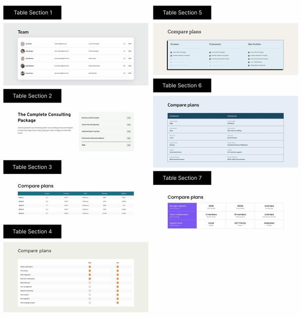 7 Table Designs For Divi 5 (Free Download!)