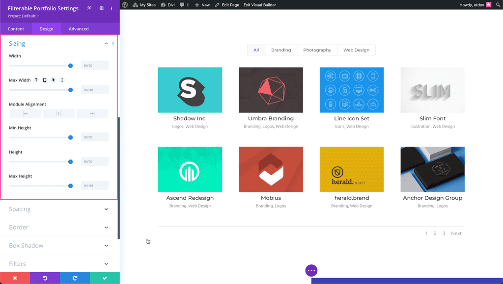The Divi Filterable Portfolio Module Elegant Themes Documentation
