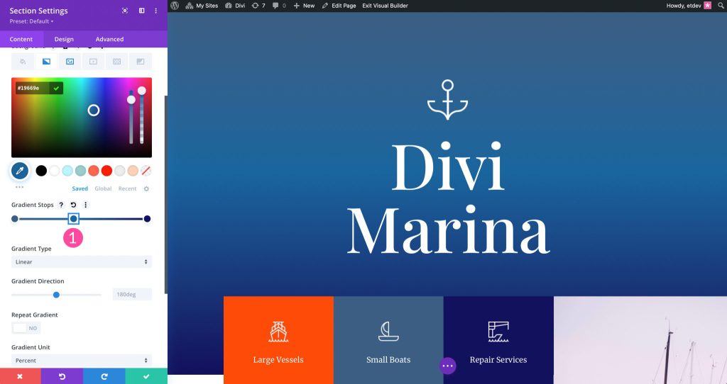 Using the Divi Gradient Builder | Elegant Themes Documentation