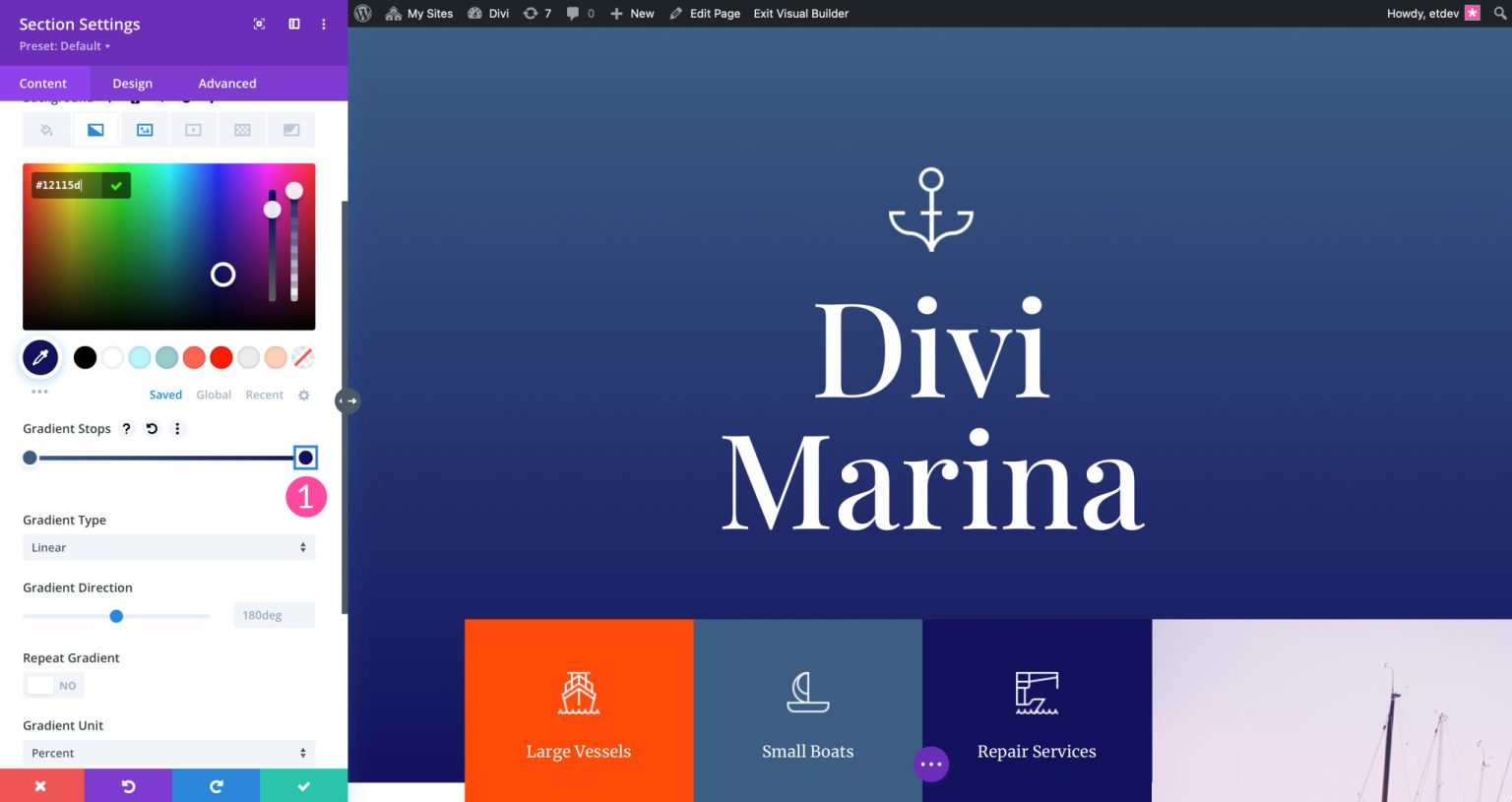 Using The Divi Gradient Builder Elegant Themes Documentation