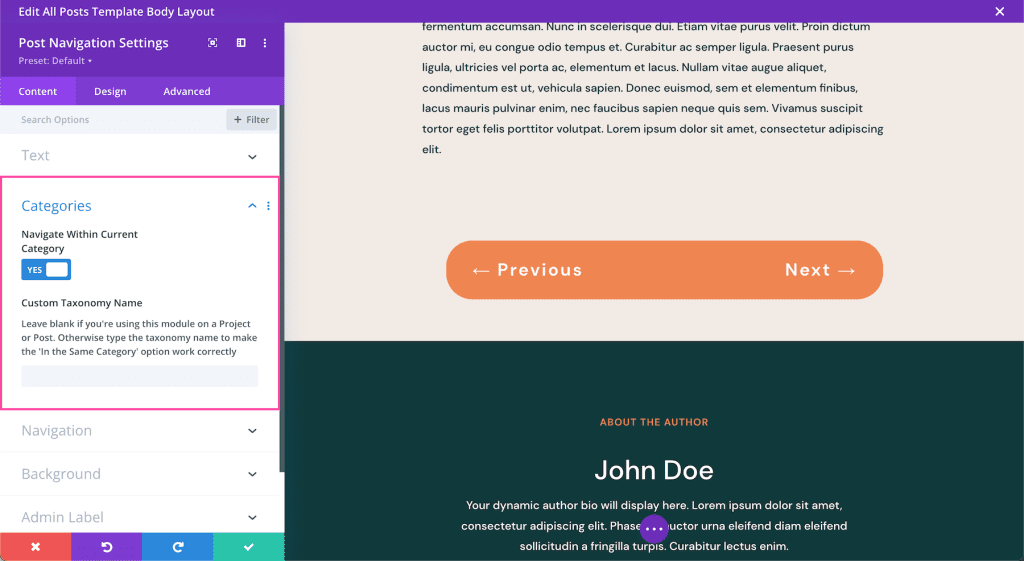 The Divi Post Navigation Module Elegant Themes Documentation