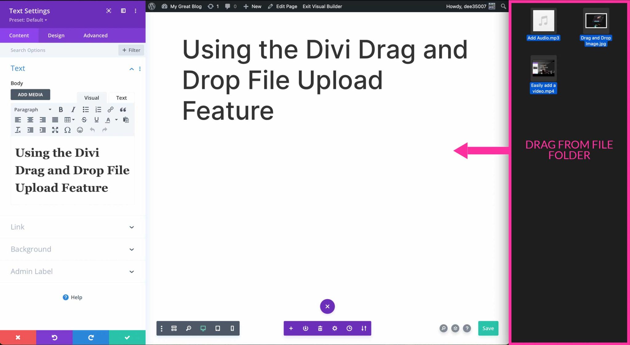 Using the Divi Drag and Drop File Upload Feature | Elegant Themes Documentation