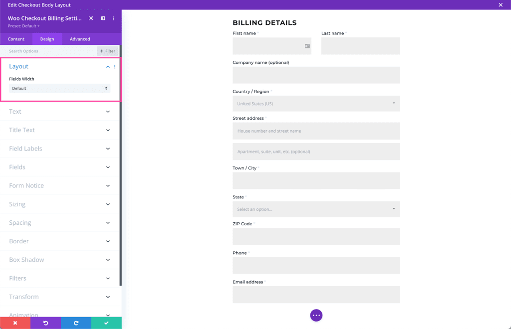 The Divi Woo Checkout Billing Module Elegant Themes Documentation
