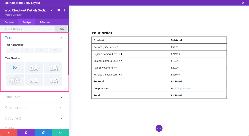 The Divi Woo Checkout Details Module Elegant Themes Documentation