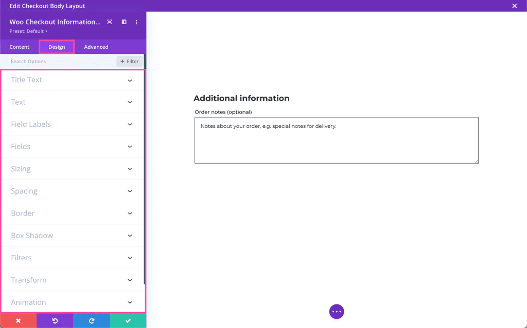 The Divi Woo Checkout Information Module Elegant Themes Documentation