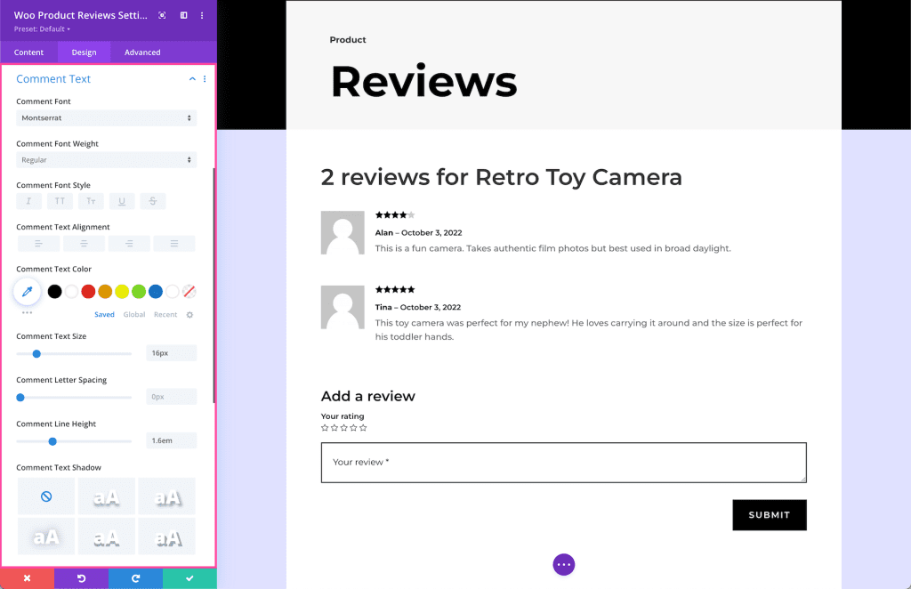 The Divi Woo Product Reviews Module | Elegant Themes Documentation