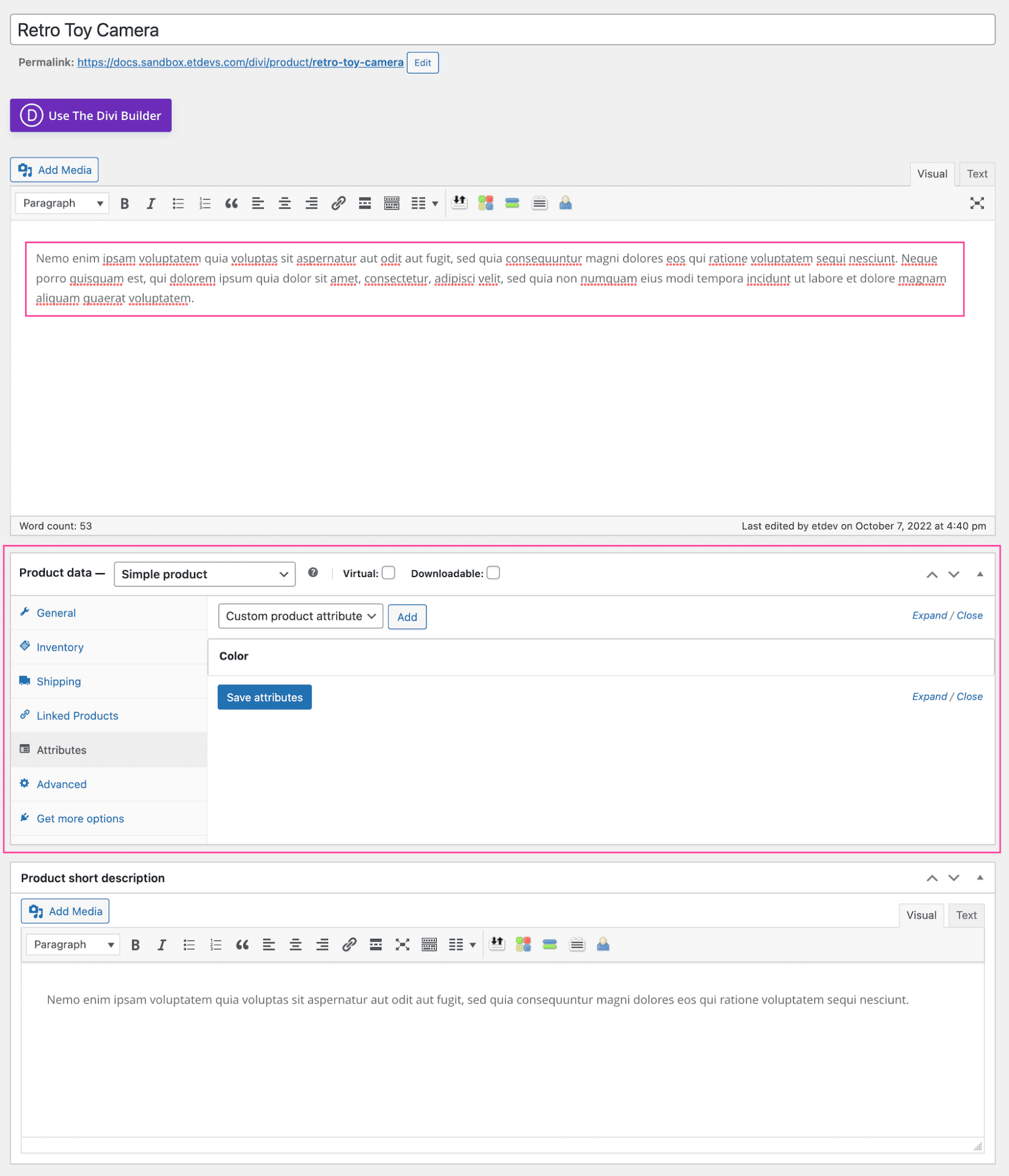 The Divi Woo Product Tabs Module | Elegant Themes Documentation