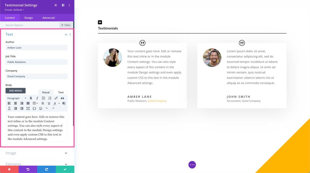 The Divi Testimonial Module | Elegant Themes Documentation