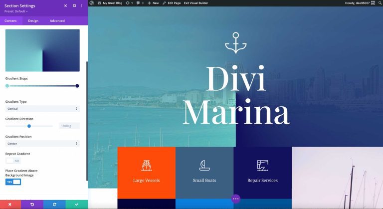 Using The Divi Gradient Builder Elegant Themes Documentation
