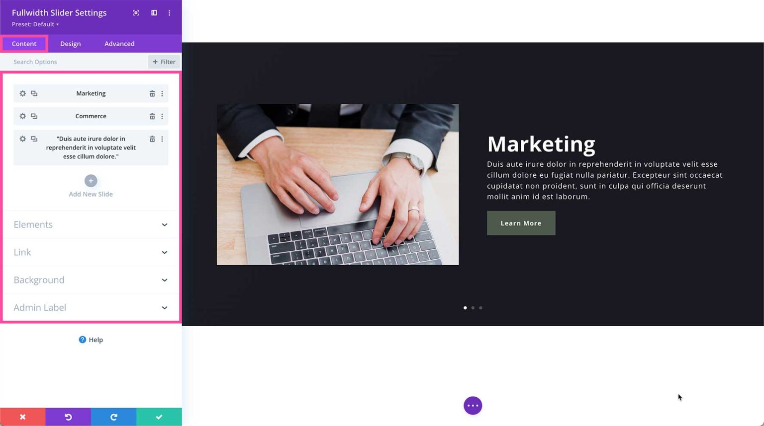 The Divi Fullwidth Slider Module Elegant Themes Documentation