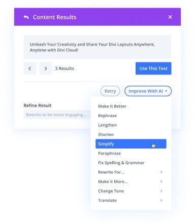 Divi AI - Powerful AI Tools For WordPress