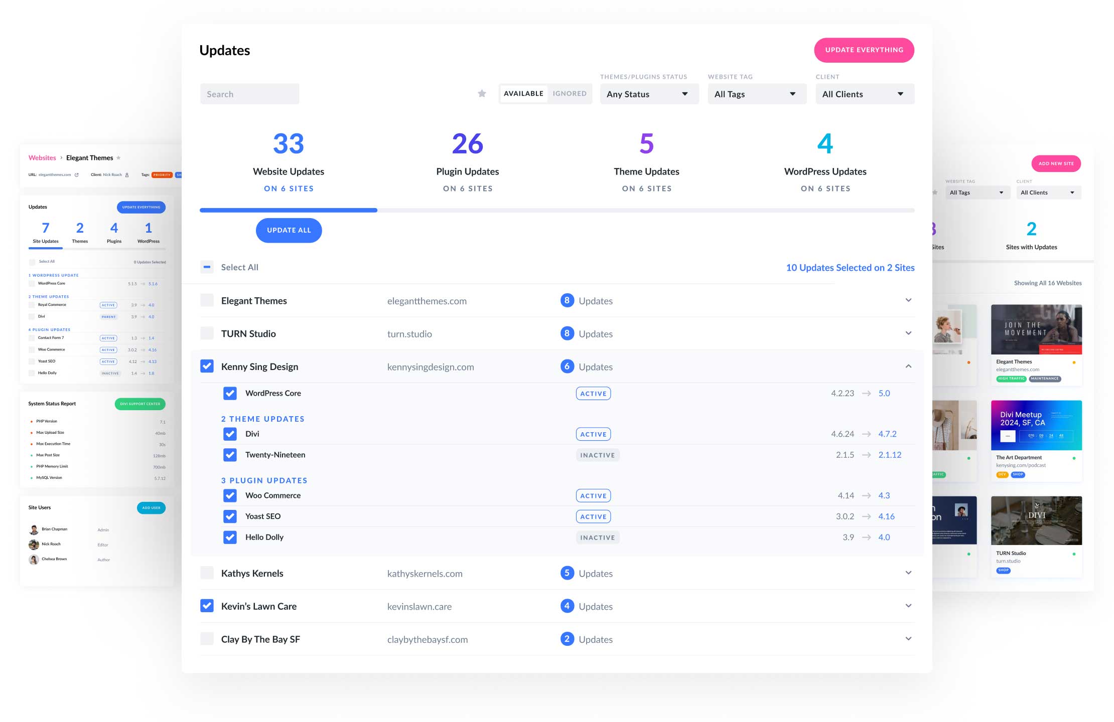 Divi Dash — WordPress Site Management Dashboard