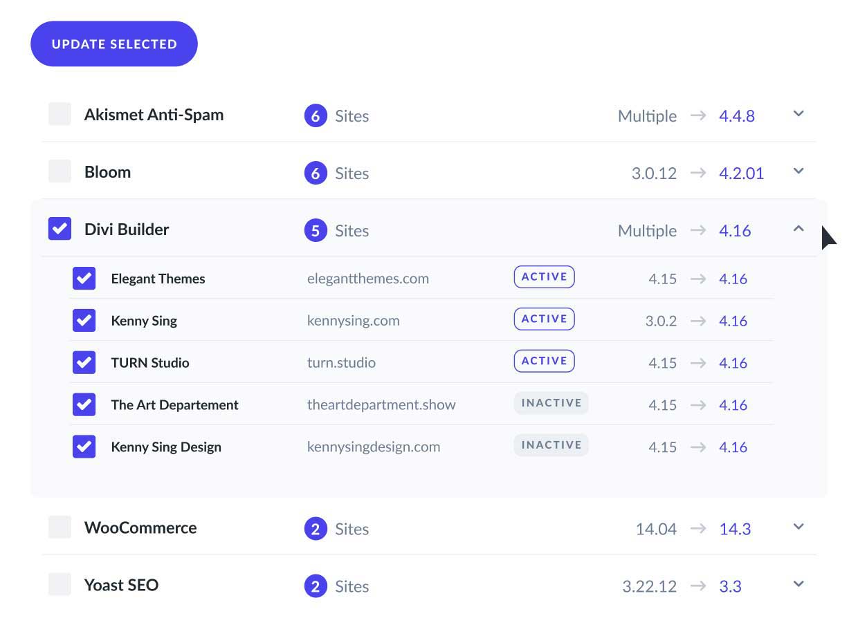 Divi Dash — WordPress Site Management Dashboard