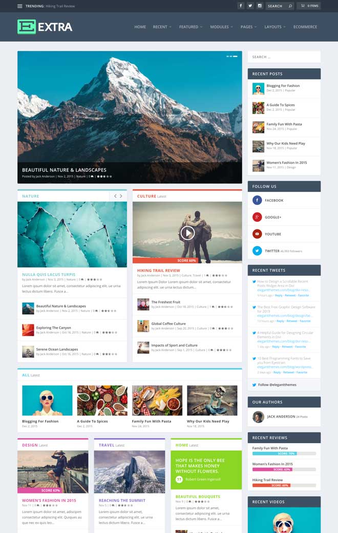 Extra Drag & Drop Magazine WordPress Theme | Elegant Themes