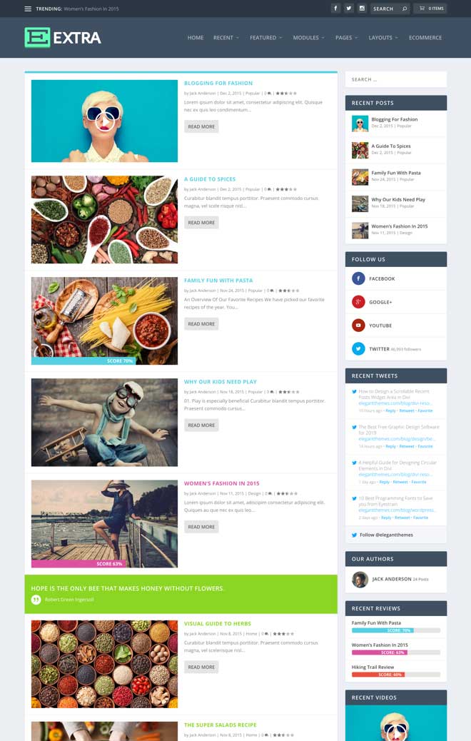 Extra Drag & Drop Magazine WordPress Theme | Elegant Themes
