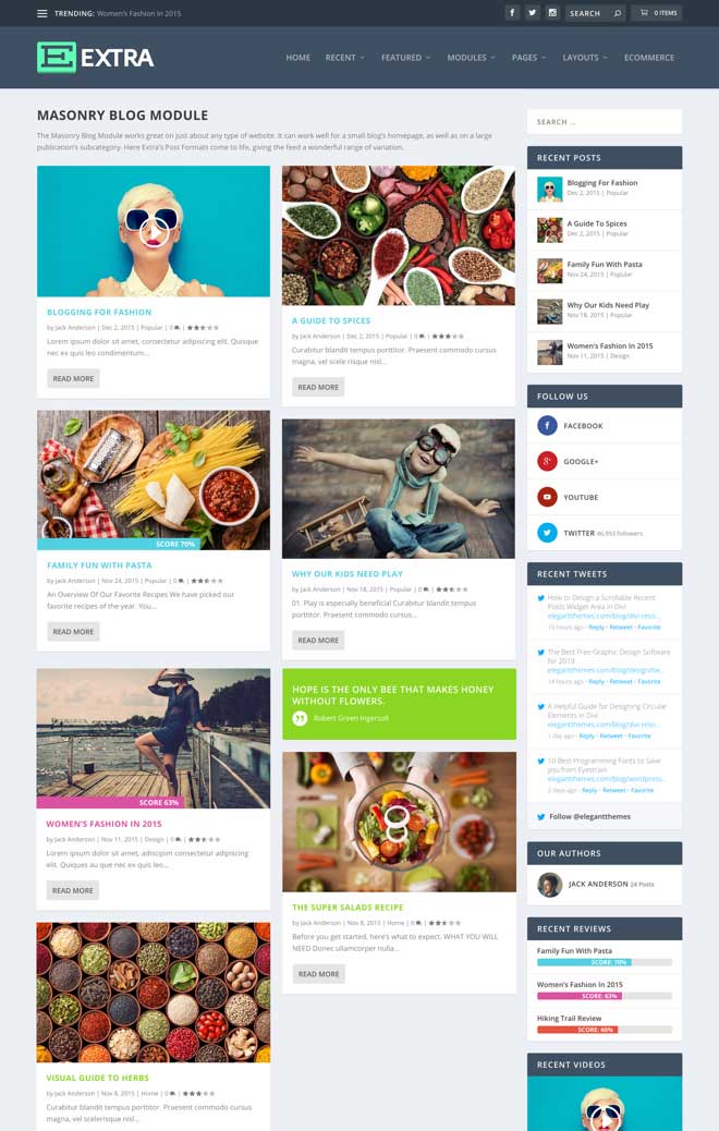 Extra Drag & Drop Magazine WordPress Theme | Elegant Themes