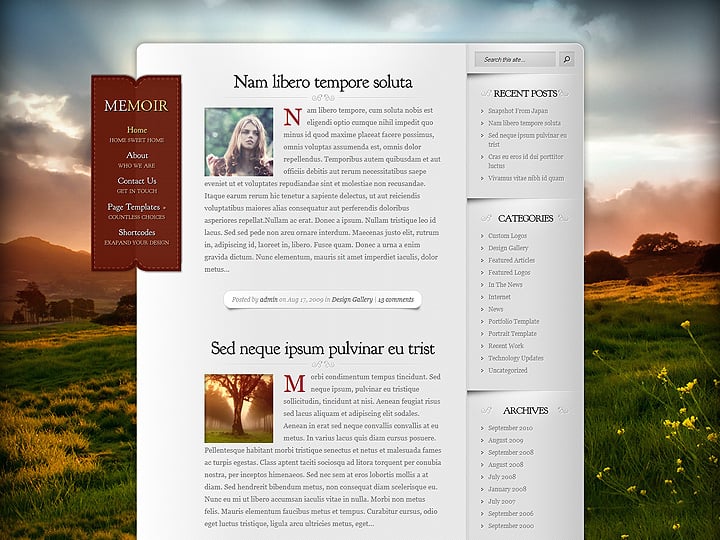 Memoir WordPress Theme