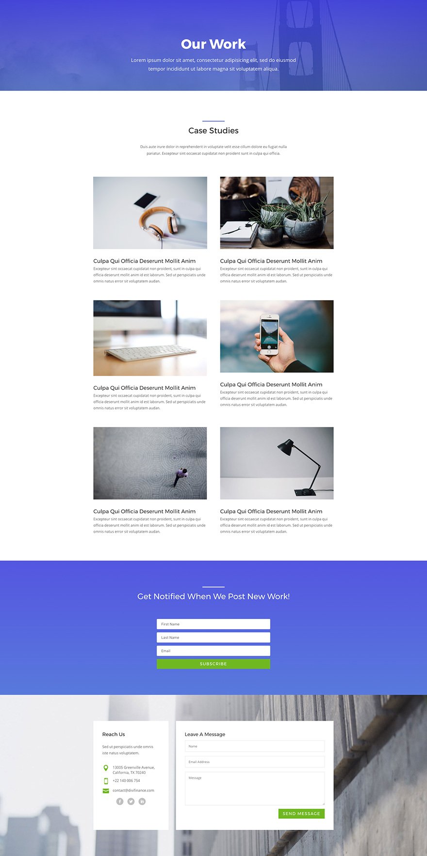 Agency Portfolio Page Divi Layout by Elegant Themes