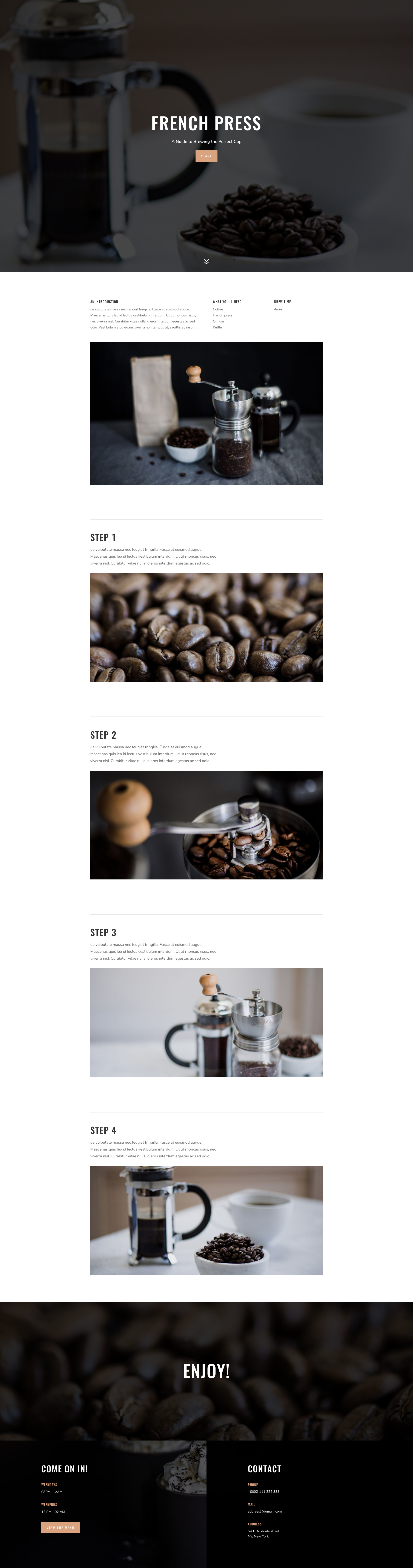 Coffee Shop Guide Page Divi Layout by Elegant Themes