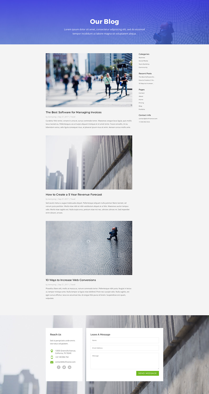 Agency Blog Page Divi Layout by Elegant Themes