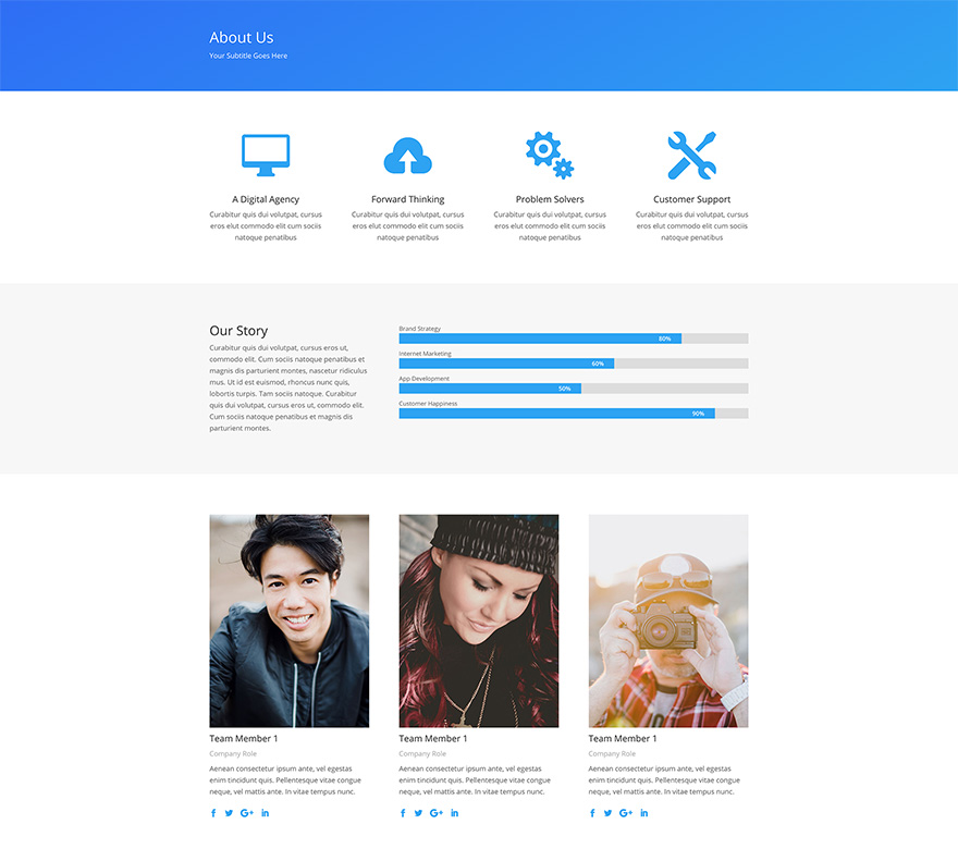 Simple About Us Page Divi Layout By Elegant Themes