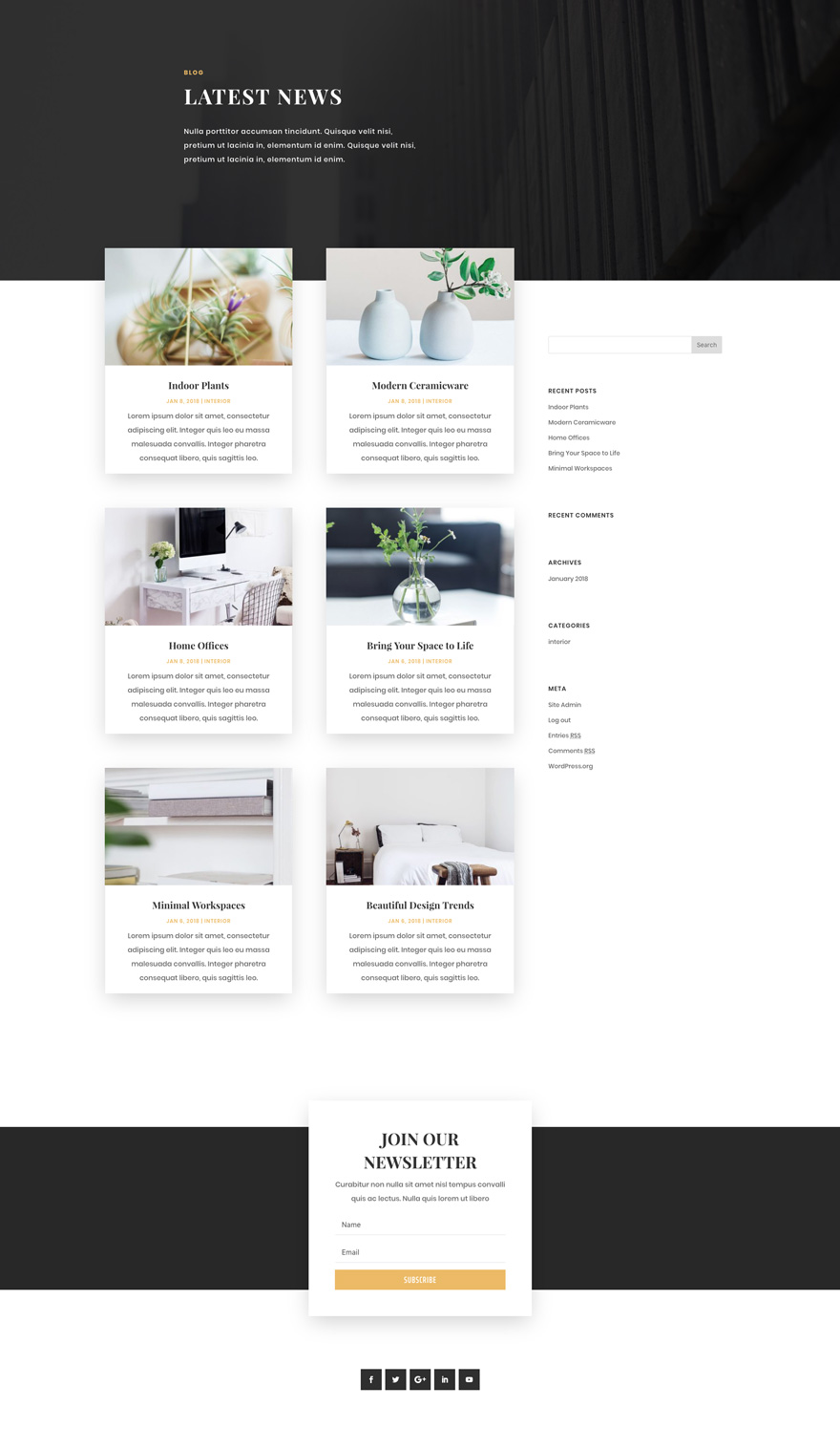 Business Consultant Blog Page Divi Layout by Elegant Themes