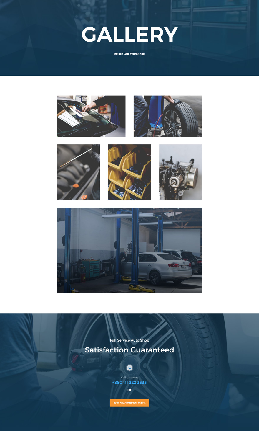 Auto Repair Gallery Page Divi Layout by Elegant Themes