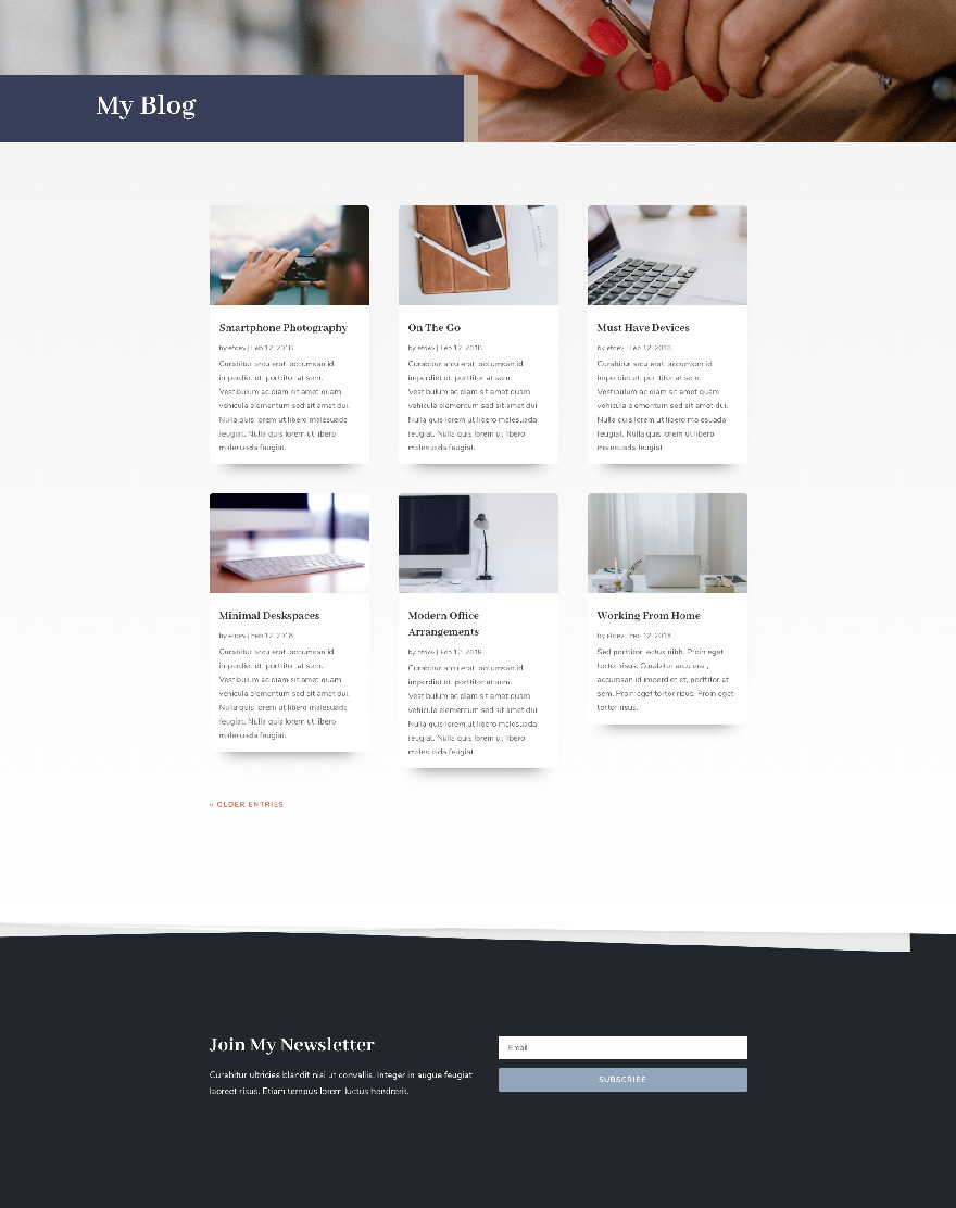 Author Blog Page Divi Layout by Elegant Themes